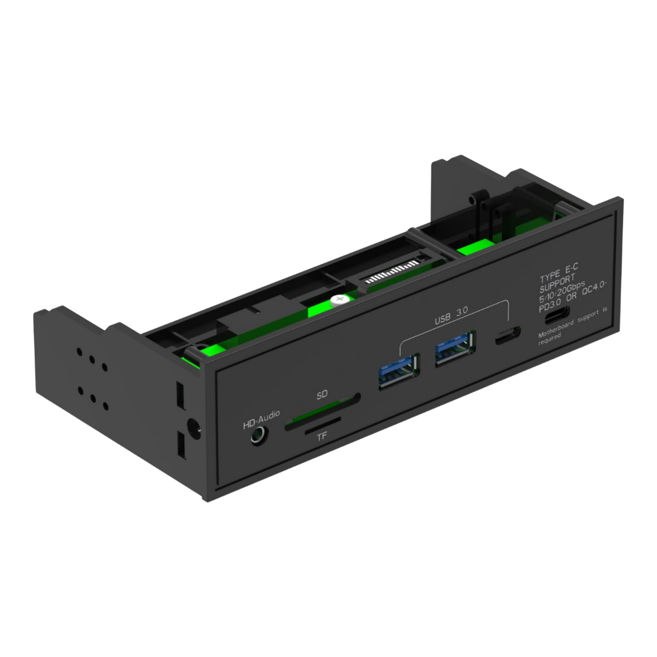 5.25” front bay: 2* Type C +2*USB3.0+SD/TF+HD-Audio - FORCOM Technology ...