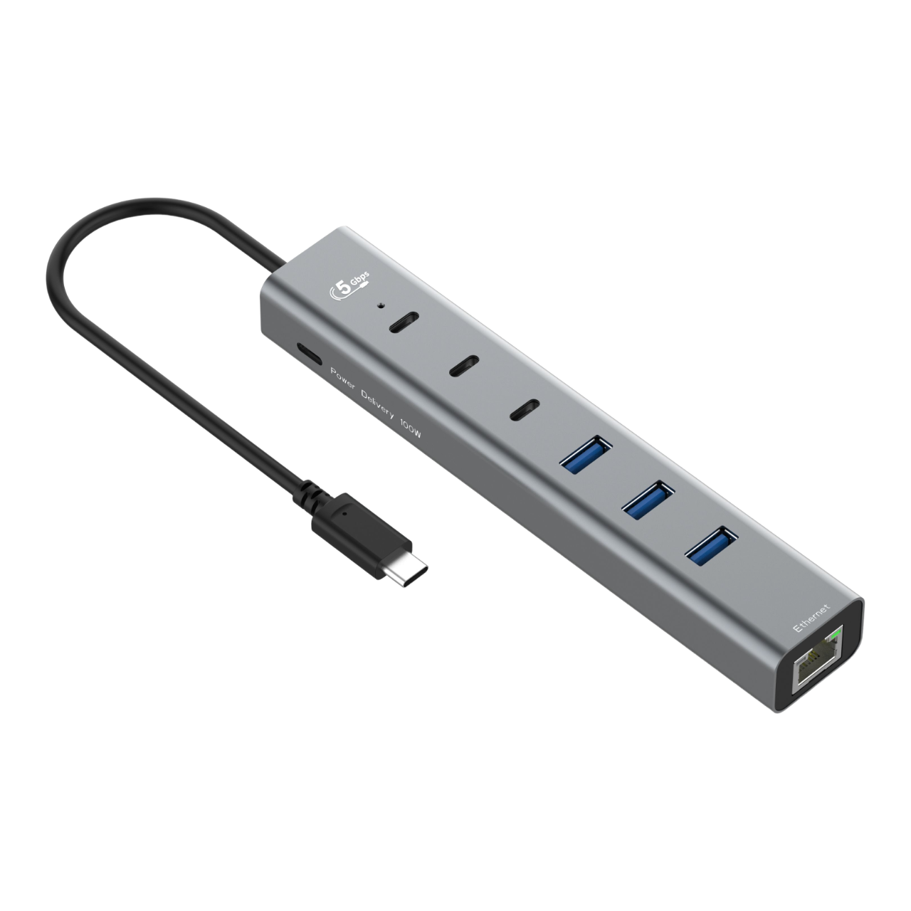 USB3.1 C +A Gen1 to 6 port USB HUB (3*USB3.0 A+3*Type C) w/ GIGA LAN ...