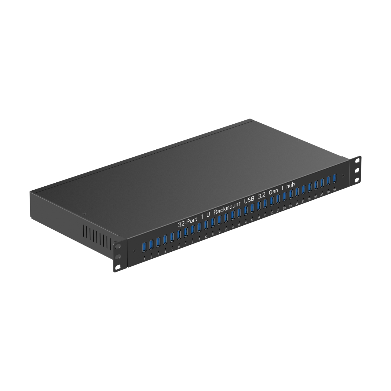 Industrial 19" Rack Mount 32-Port USB 3.2 Gen 1 Hub for 1U Server Rack ...